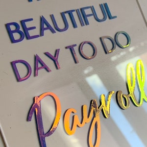 Personalized Payroll Sign: Acrylic Desk Decor, Corporate Gift - Etsy
