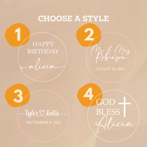 Custom Acrylic Cake Topper: Round With Gold Flakes, Personalized for ...
