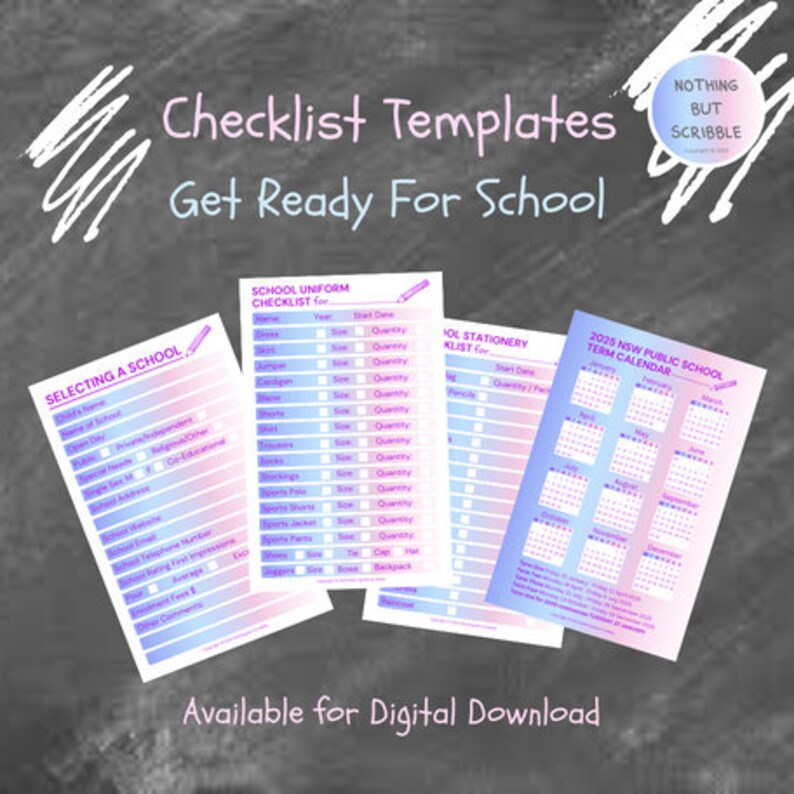 School Readiness, Print Digital Templates, 2025 Yearly Calendar, School ...