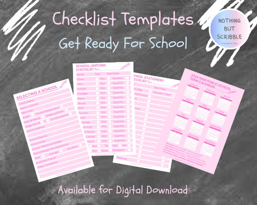 School Readiness, Print Digital Templates, 2025 Yearly Calendar, School ...