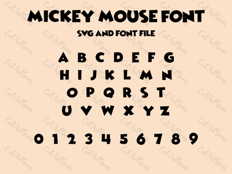 Mouse Alphabet Font SVG, Letters SVG, Cricut SVG, Vinyl Cut File, Otf ...