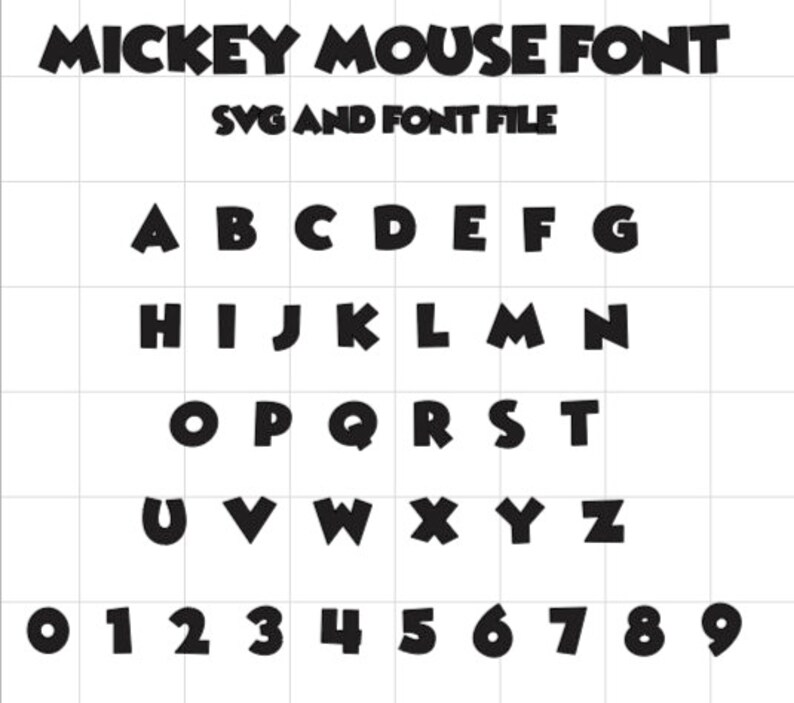 Mouse Alphabet Font SVG, Letters SVG, Cricut SVG, Vinyl Cut File, Otf ...
