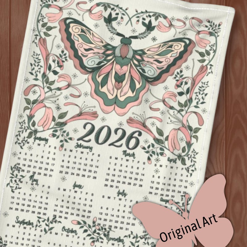 2026 Linen Calendar Towel - Etsy
