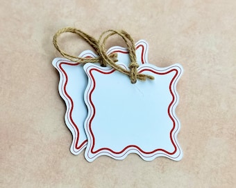 Unique Gift Tag Wavy Edge Tag Hydrangea Blue Gift Tag Festive Favor Tag ...