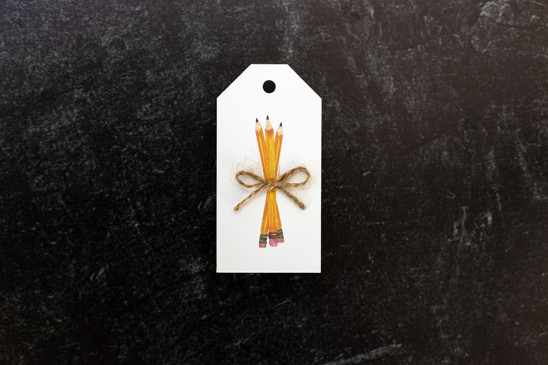 Pencil Bouquet Gift Tags Watercolor Stationery With Twine Bow - Etsy