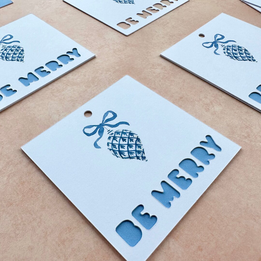 Christmas Gift Tag Holiday Party Favor Tag Holiday Gift Tag Watercolor ...