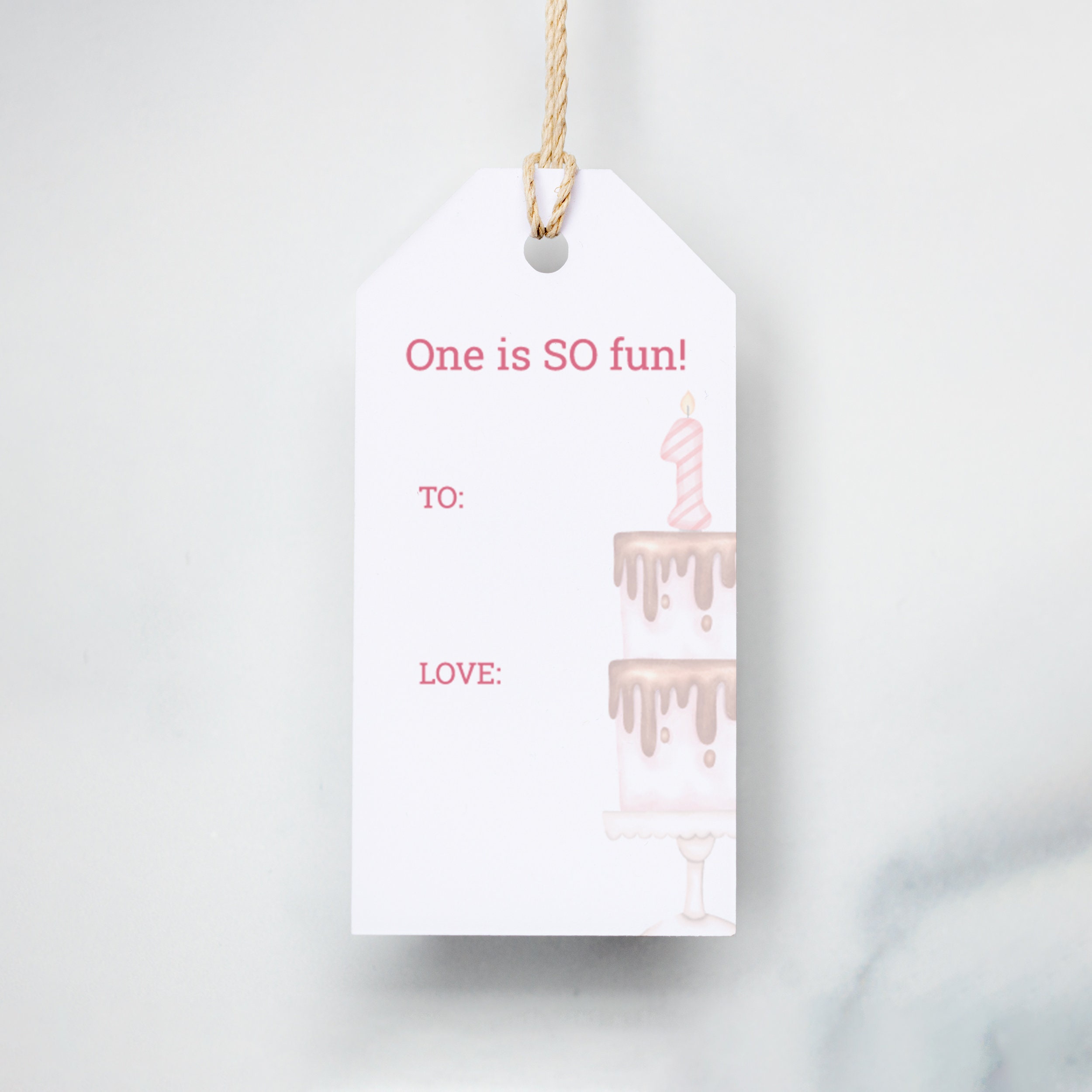 Gift Tag First Birthday Gift Tag 1st Birthday Gift Tag Girl Birthday ...