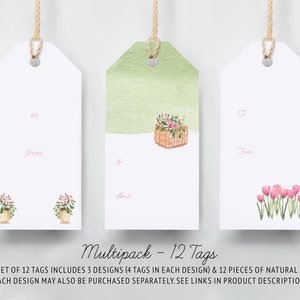 Floral Spring Gift Tags, to From Tag - Set of 12 - Etsy