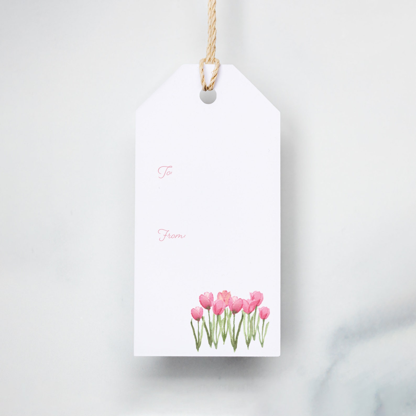 Watercolor Tulip Gift Tags, Floral to From Tags - Set of 6 - Etsy