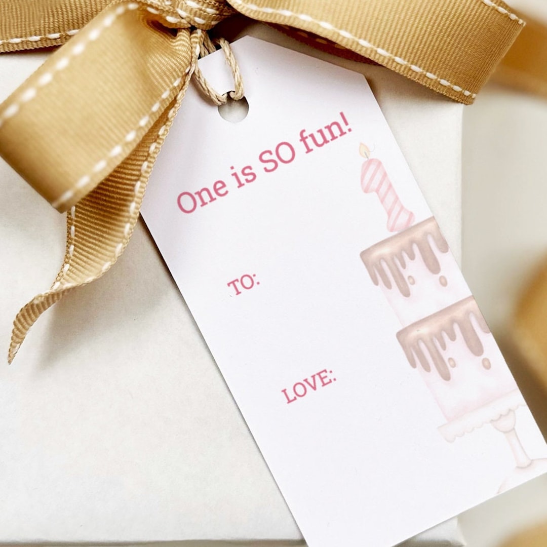 Gift Tag First Birthday Gift Tag 1st Birthday Gift Tag Girl Birthday ...