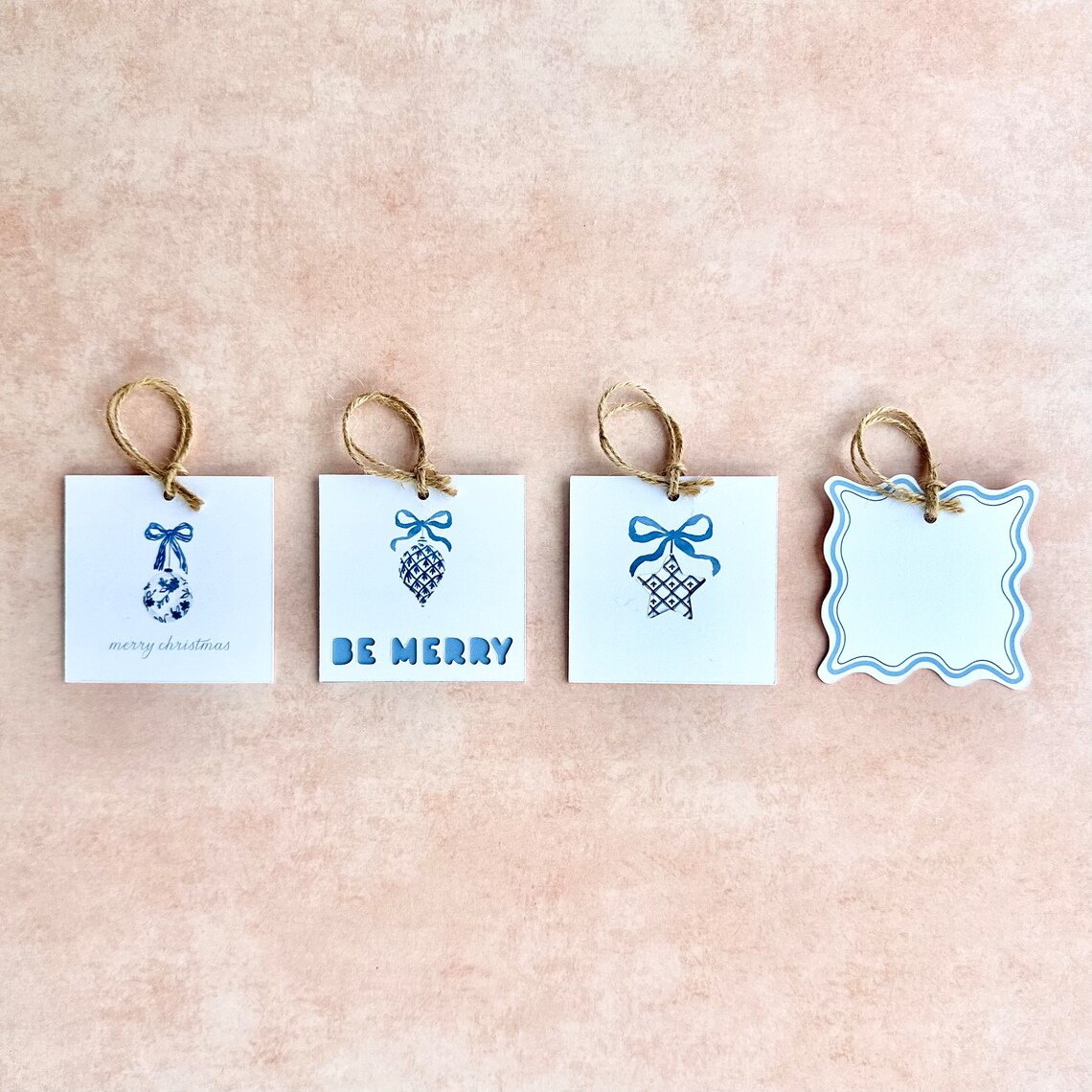 Blue Watercolor Christmas Gift Tag Variety Pack Christmas - Etsy