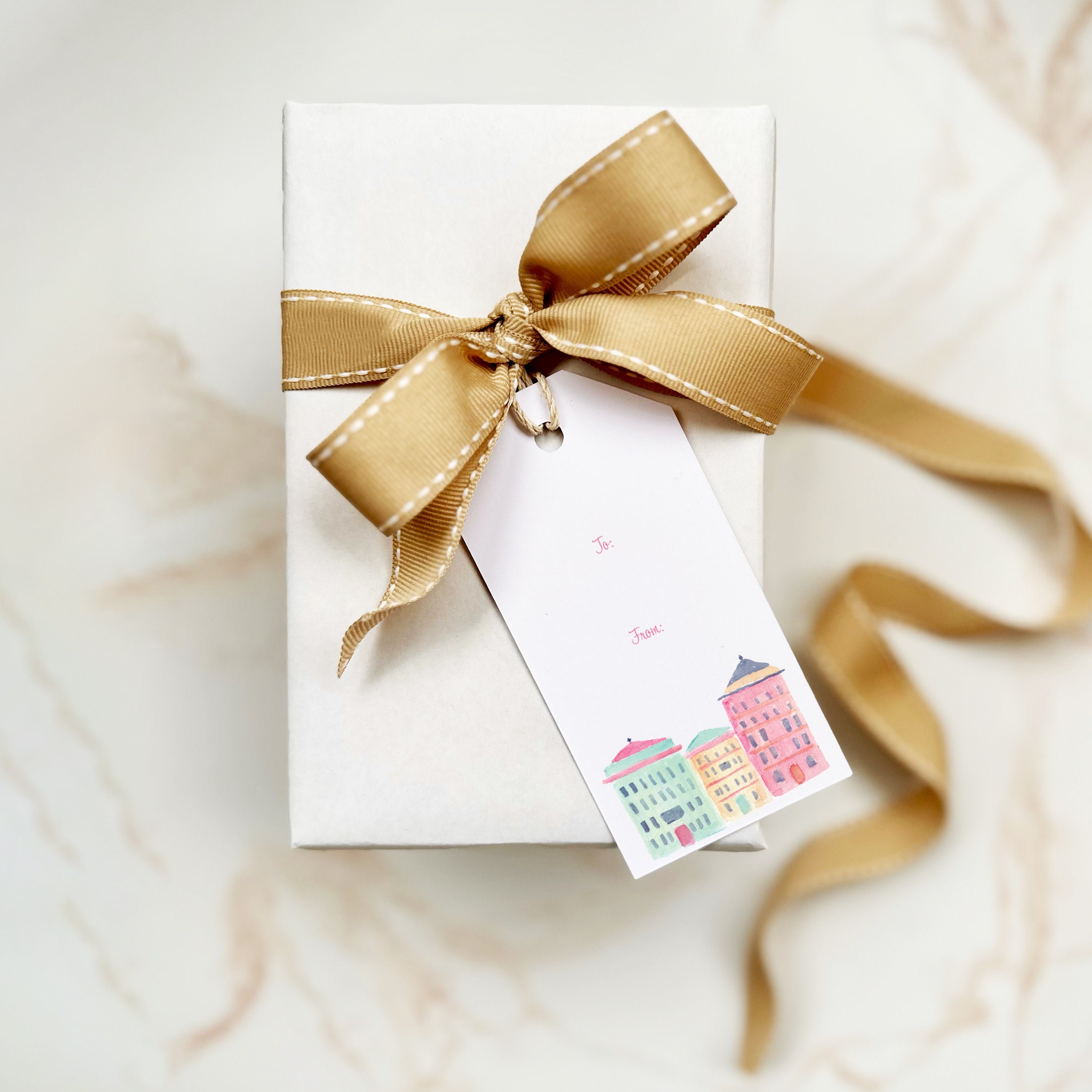 Gift Tag for Her Gift Tag Watercolor Pink Gift Tag to From Spring ...