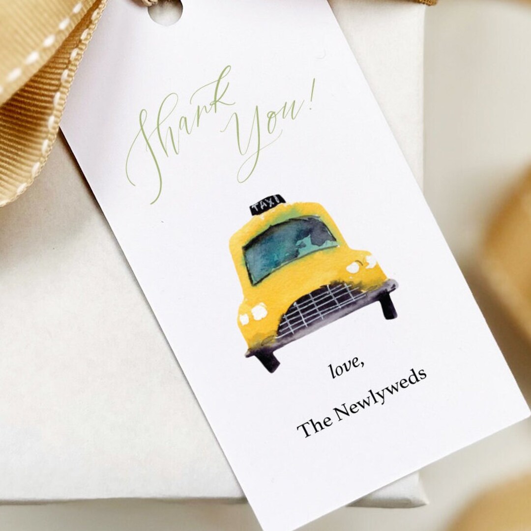 Favor Tag New York City Wedding Favor Tag Personalized Taxi Tag NYC ...