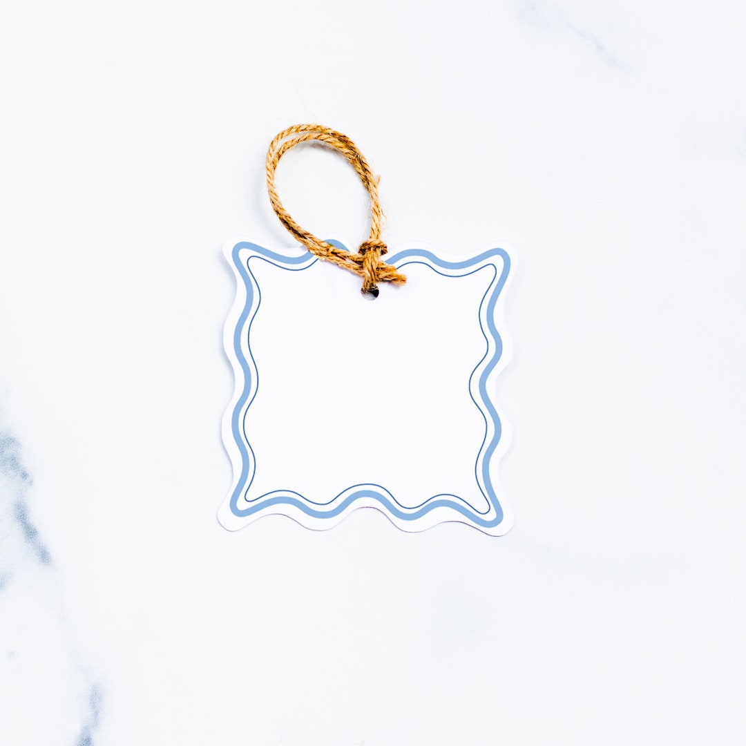 Unique Gift Tag Wavy Edge Tag Hydrangea Blue Gift Tag Festive Favor Tag ...
