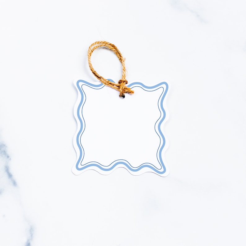 Unique Gift Tag Wavy Edge Tag Hydrangea Blue Gift Tag Festive Favor Tag ...