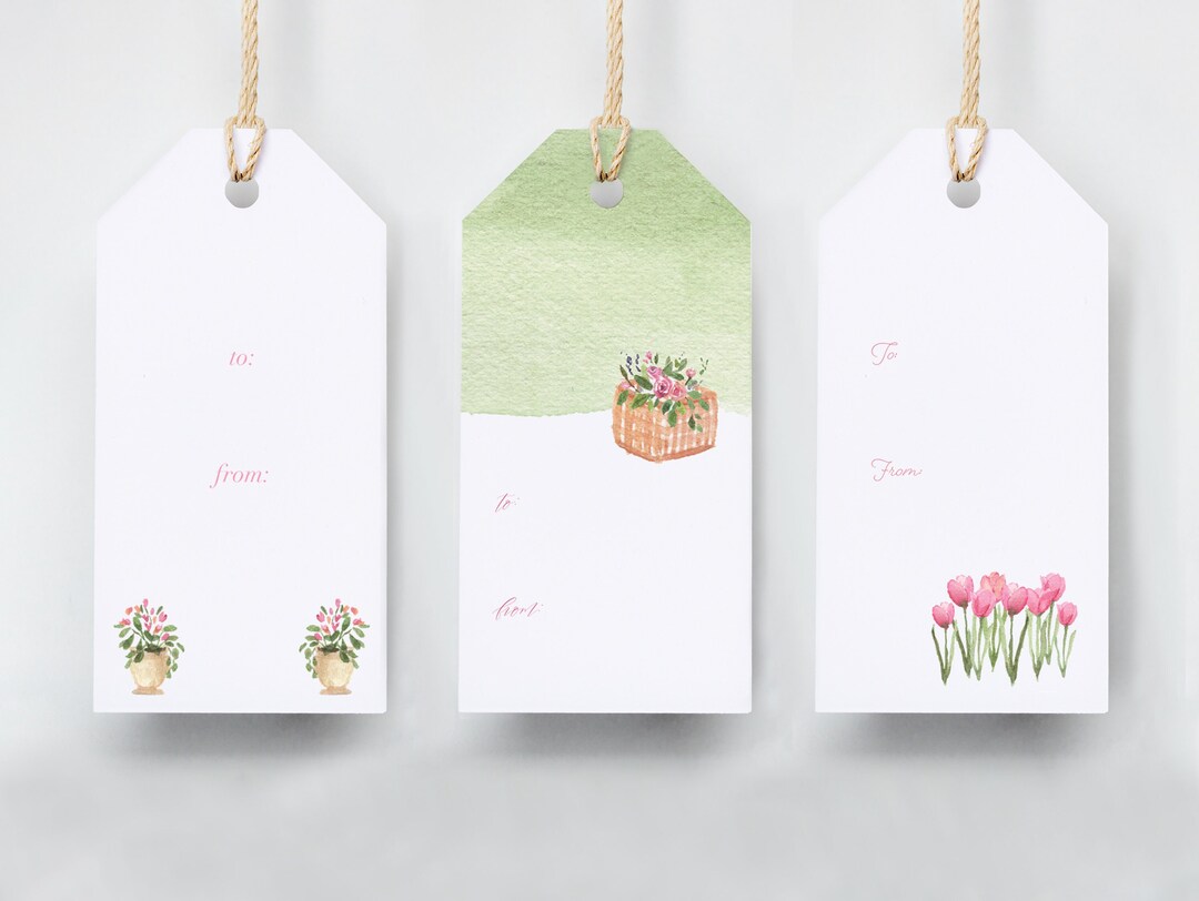 Spring Gift Tag Set of 12 Floral Gift Tag Gift Basket Tag for Her Gift ...