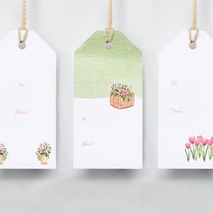 Floral Spring Gift Tags, to From Tag - Set of 12 - Etsy