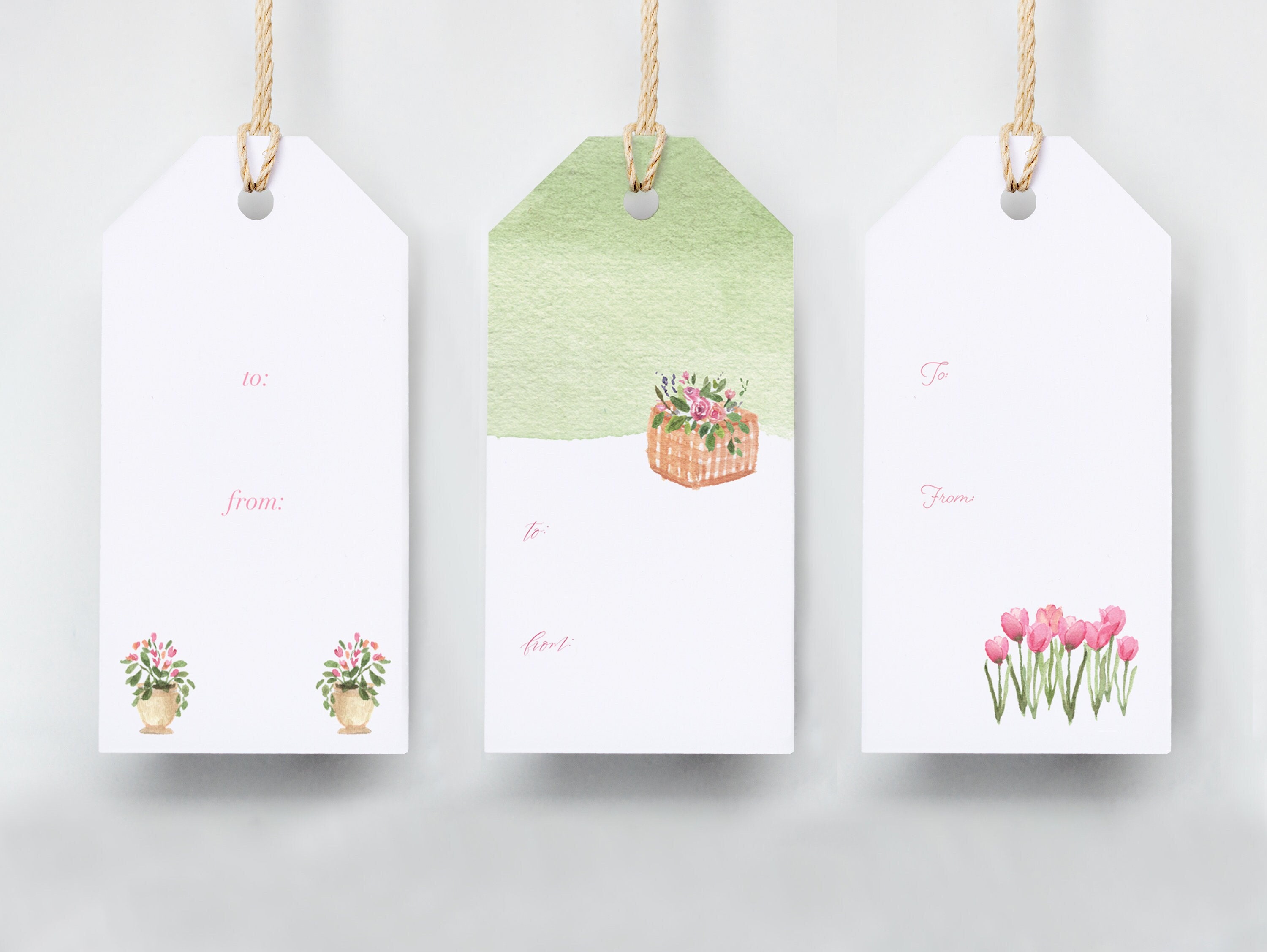 Floral Spring Gift Tags, to From Tag - Set of 12 - Etsy