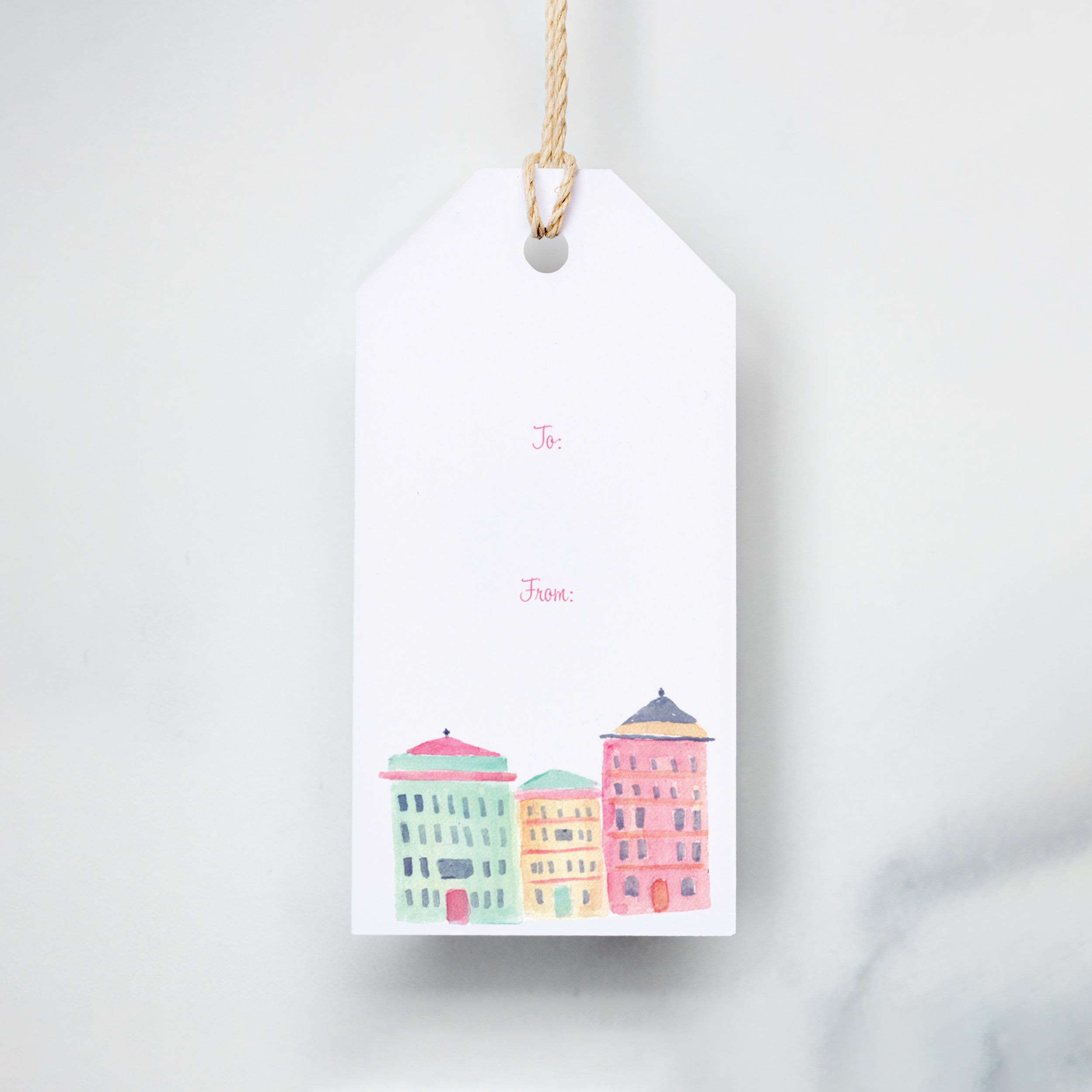 Gift Tag for Her Gift Tag Watercolor Pink Gift Tag to From Spring ...
