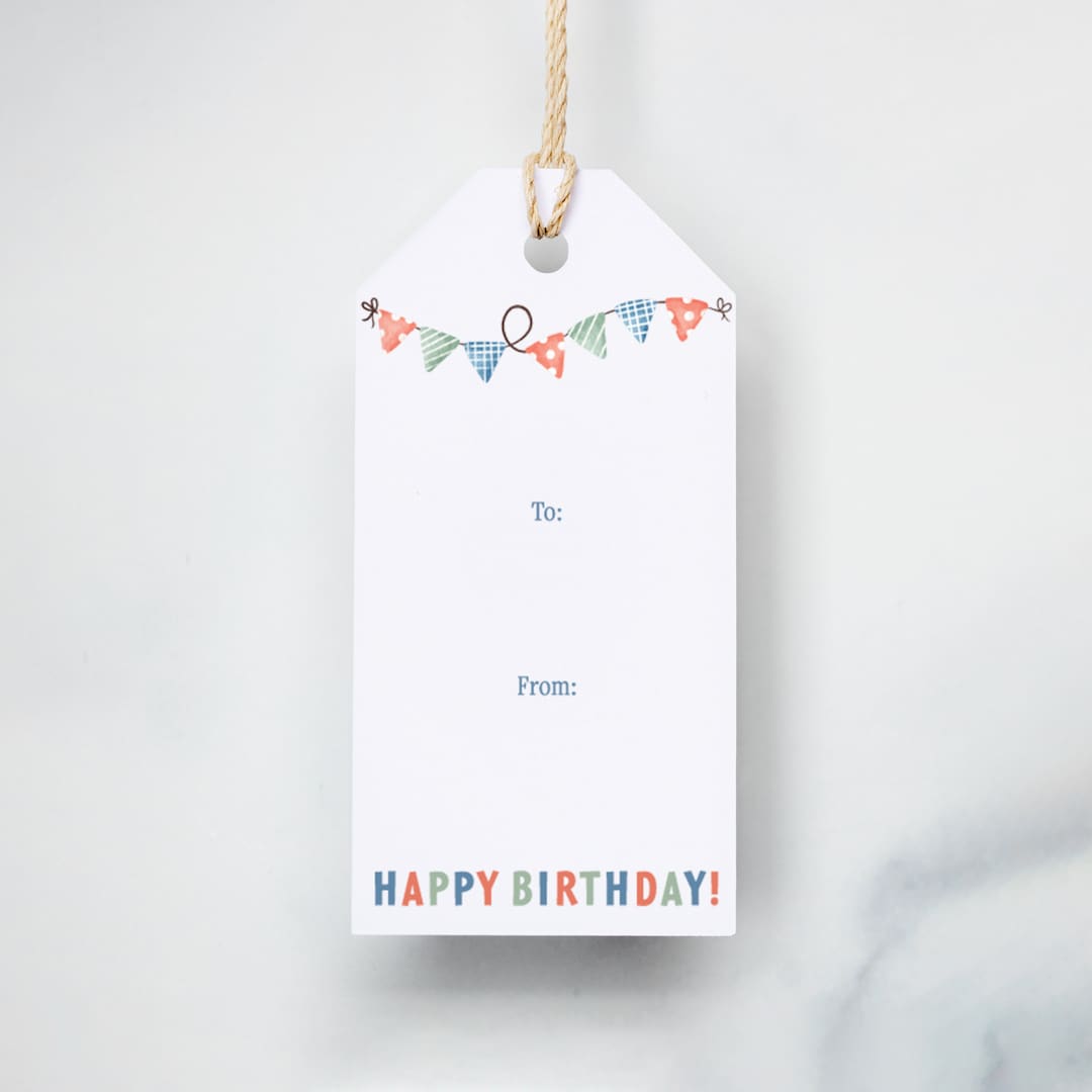 Gift Tag Kids Birthday Gift Tag Happy Birthday Tag Birthday Boy Gift ...