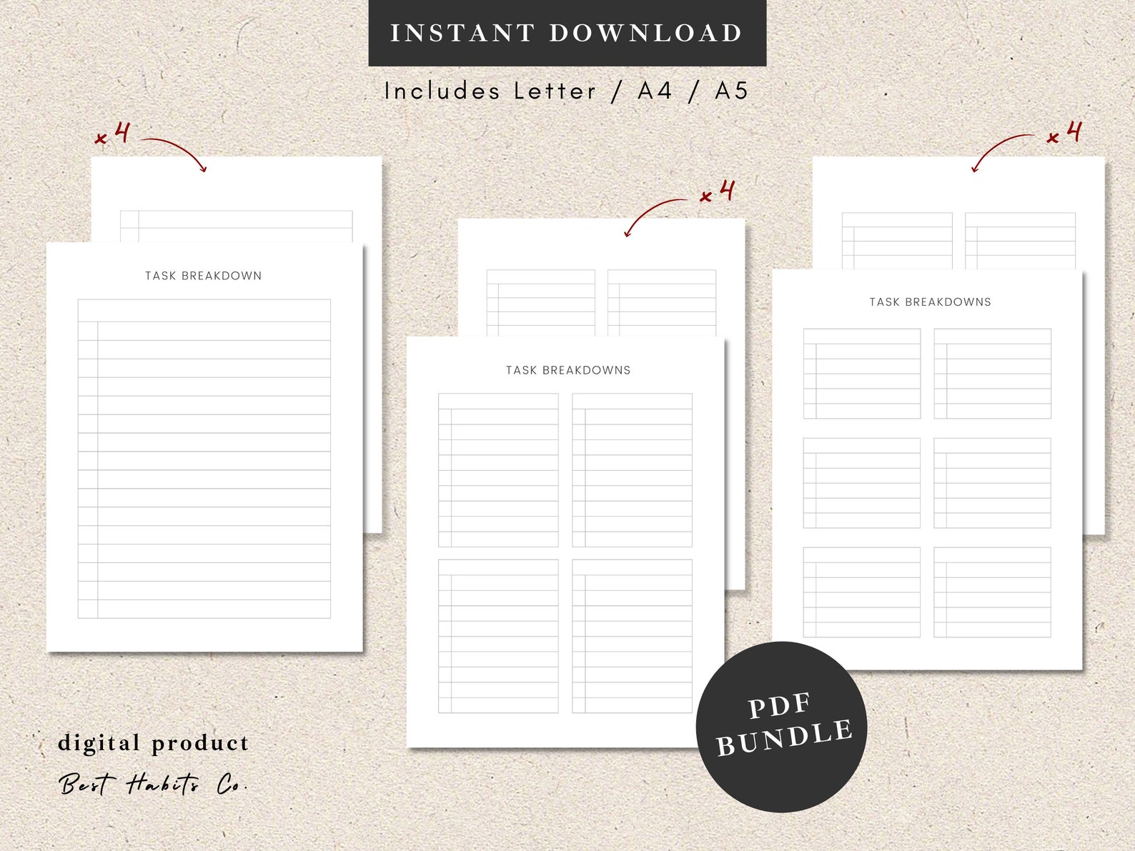 ADHD TASKS & SUBTASKS Breakdown Sheet | List for Executive Function ...