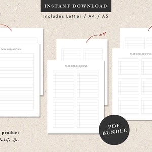 ADHD TASKS & SUBTASKS Breakdown Sheet | List for Executive Function ...