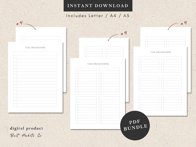 ADHD TASKS & SUBTASKS Breakdown Sheet | List for Executive Function ...