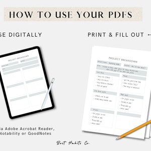 ADHD Project Breakdown Tasks and Sub Tasks | List for Executive ...