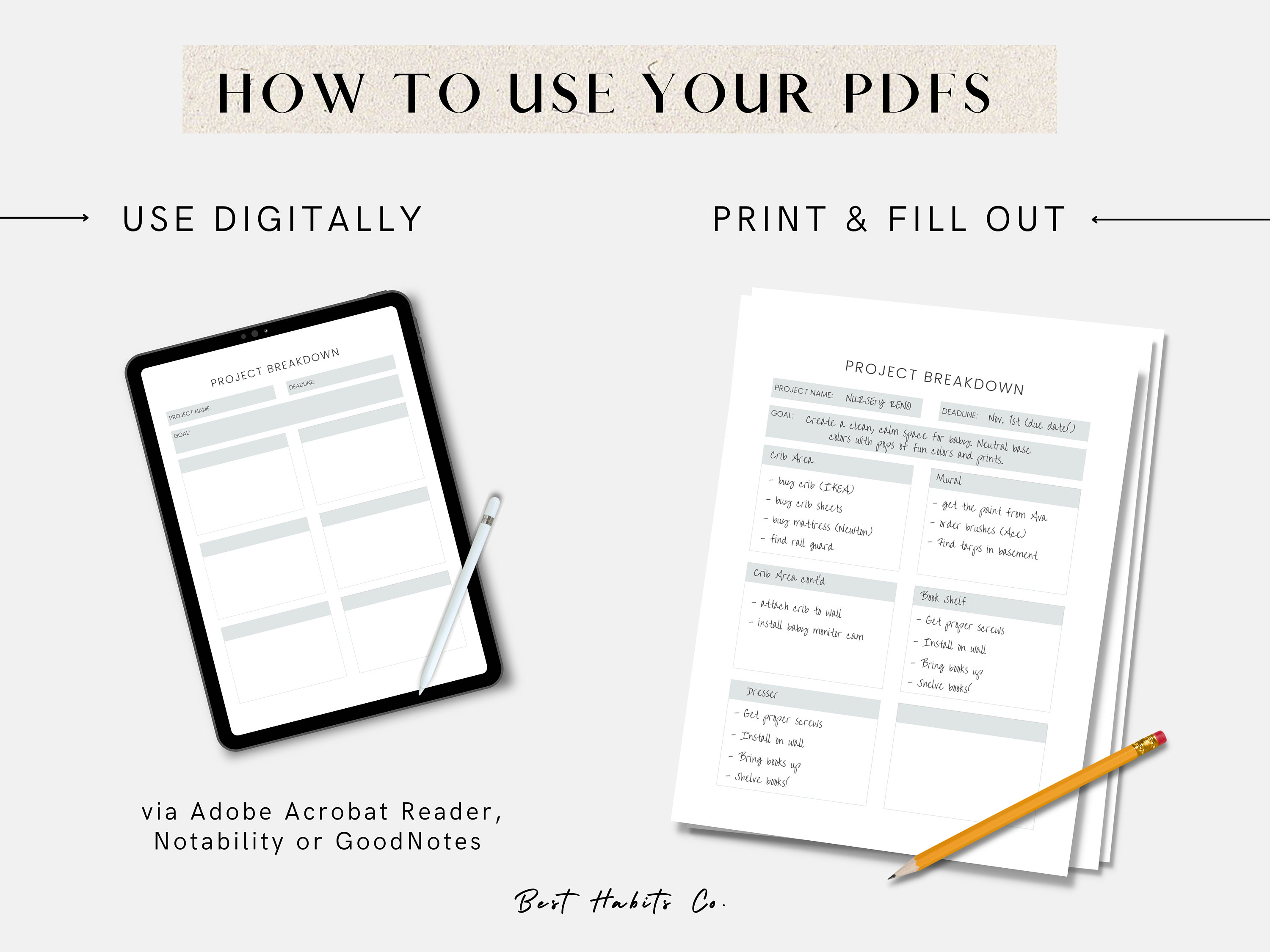 ADHD Project Breakdown Tasks and Sub Tasks | List for Executive ...