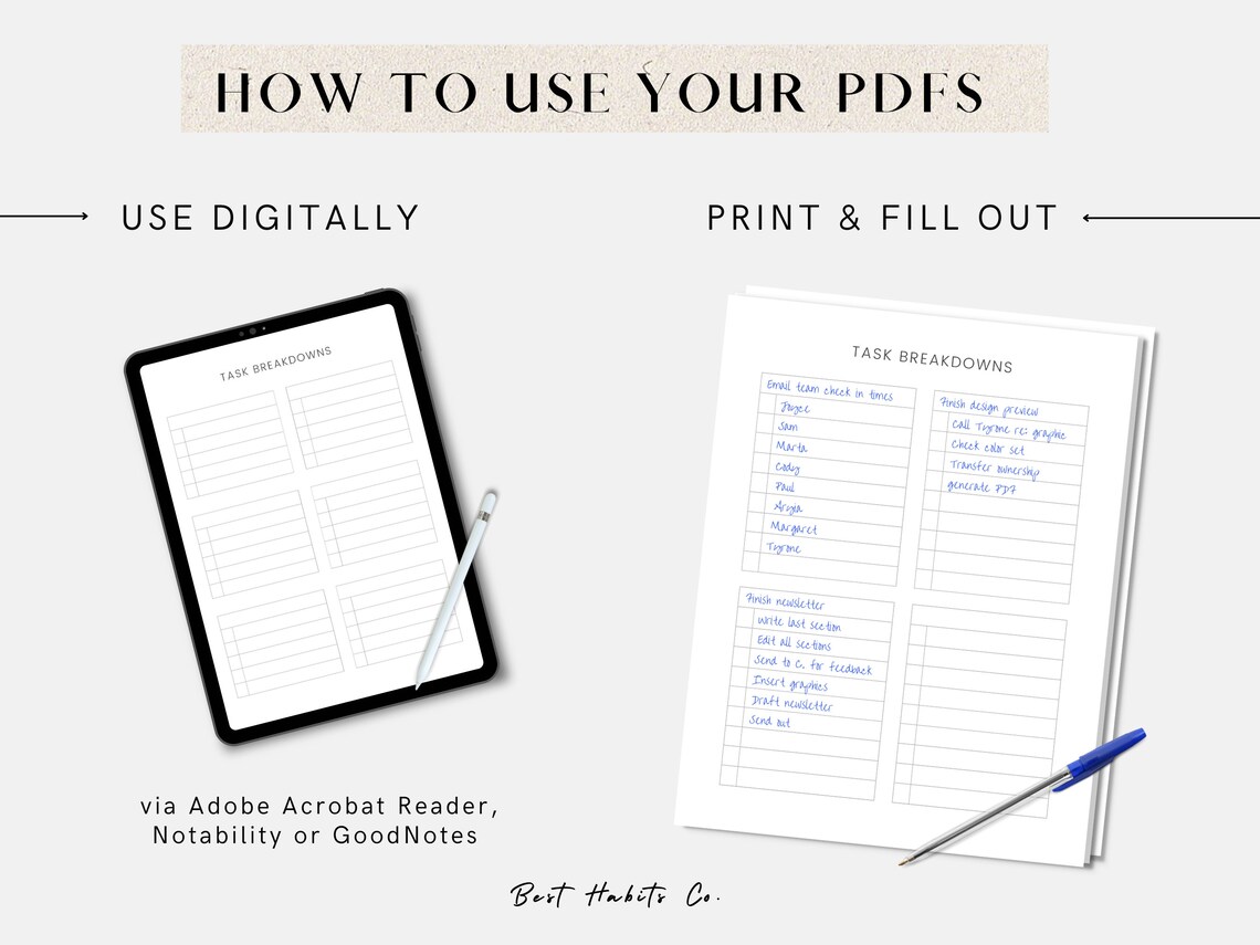 ADHD TASKS & SUBTASKS Breakdown Sheet | List for Executive Function ...