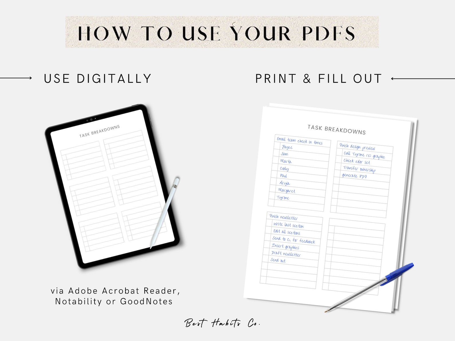 ADHD TASKS & SUBTASKS Breakdown Sheet | List for Executive Function ...