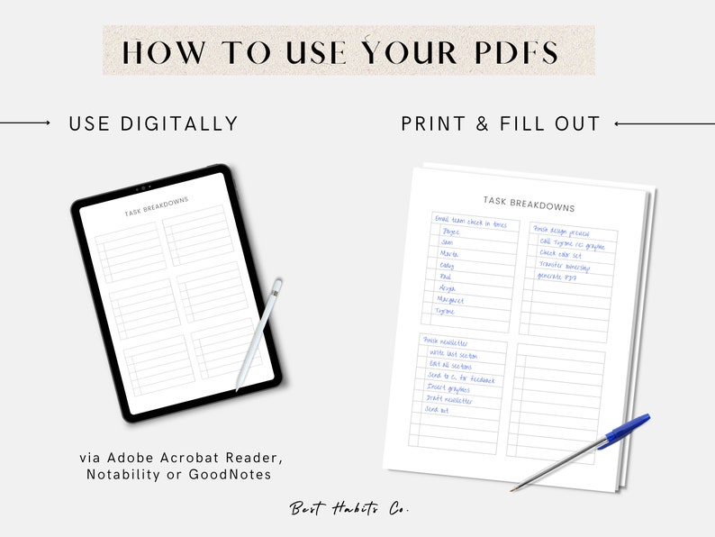 ADHD TASKS & SUBTASKS Breakdown Sheet | List for Executive Function ...