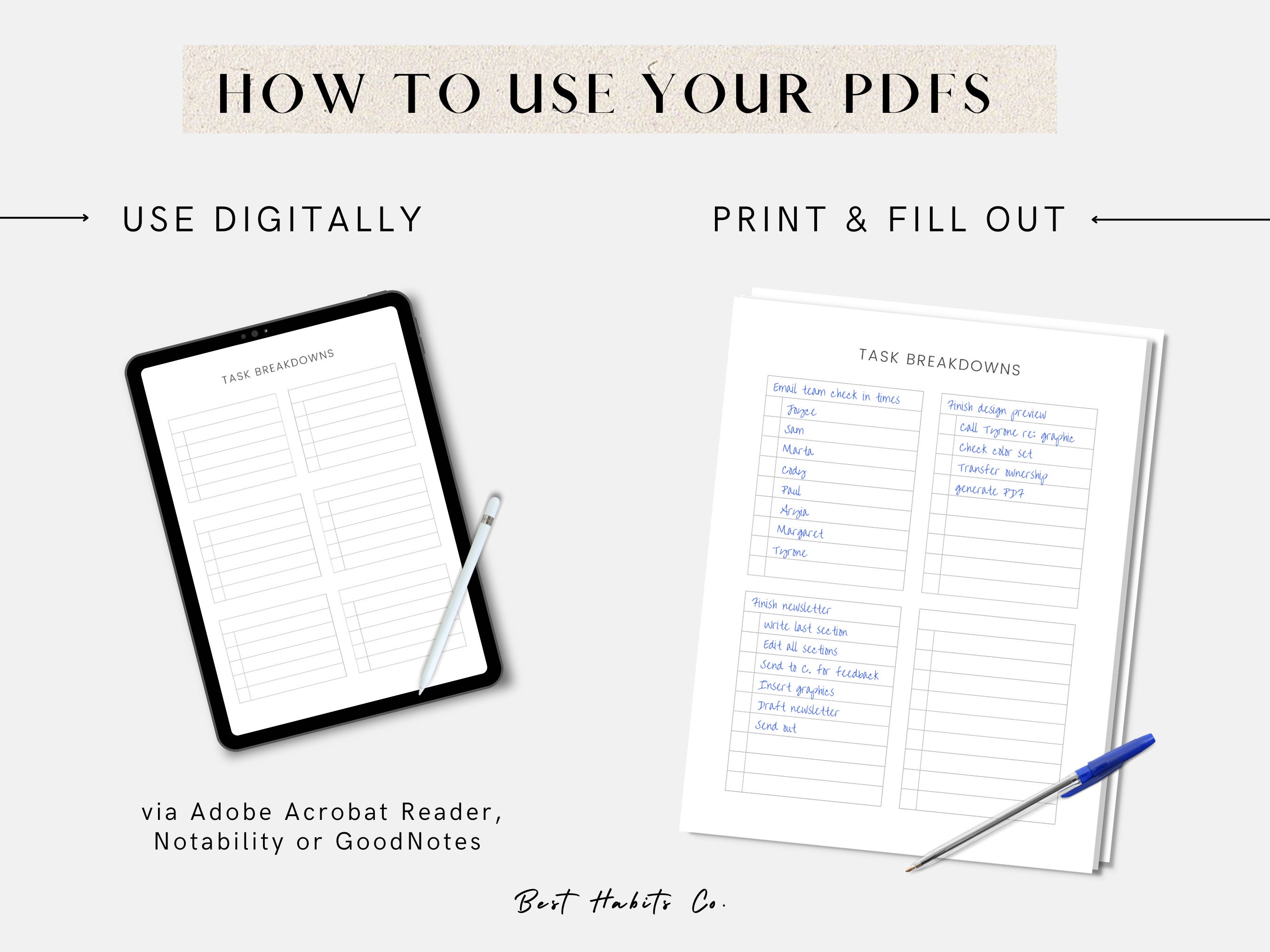 ADHD TASKS & SUBTASKS Breakdown Sheet | List for Executive Function ...