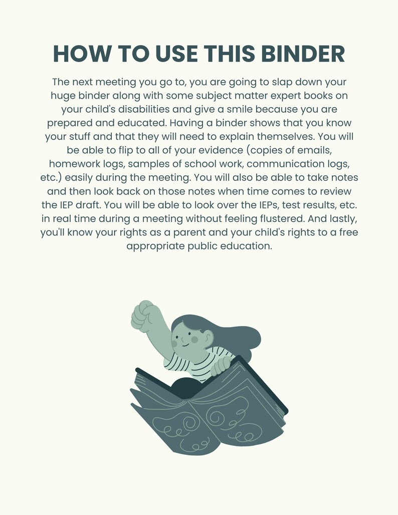 Printable IEP Binder Template, IEP Meeting Tracker, Parent ...