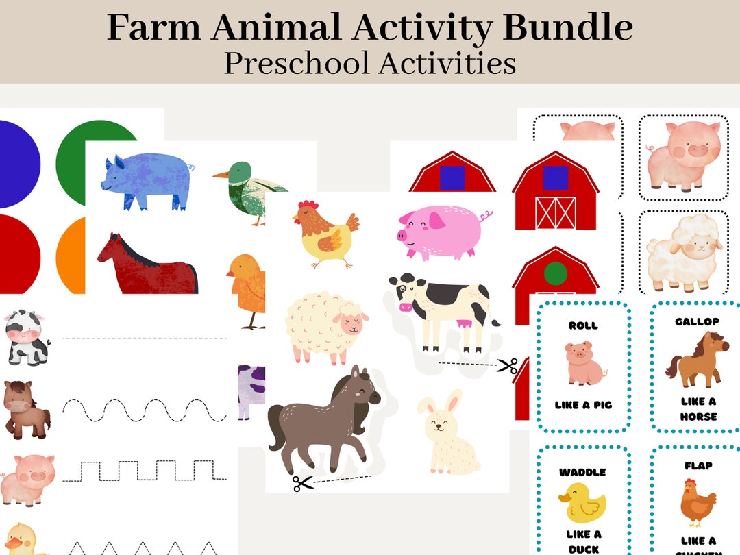Farm Animal Activity Bundle, Toddler Activities, Preschool ...