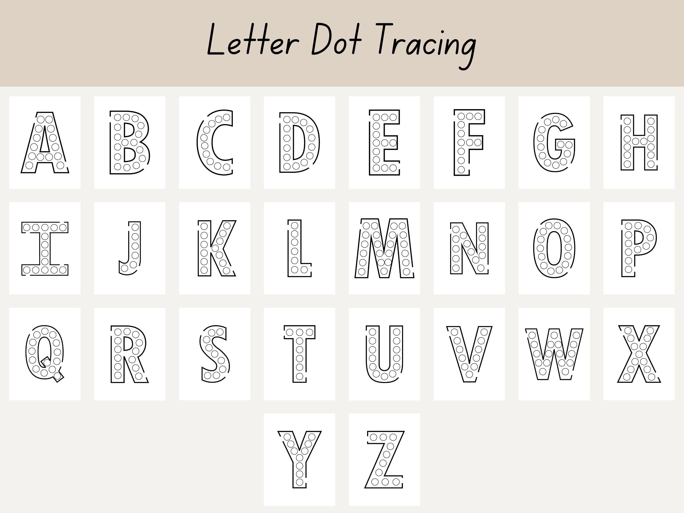 Alphabet Coloring Pages, Alphabet Do-a-dot Activity, Alphabet Dot ...