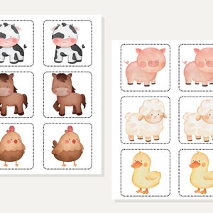 Farm Themed Memory Game, Animal Matching, Shape Matching, Color ...