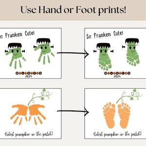 Halloween Handprint Craft, Halloween Footprint Craft, Handprint Art ...