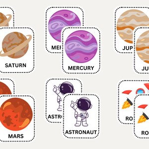 Space Memory Card Game, Educational Game, Kid Game, Homeschool ...