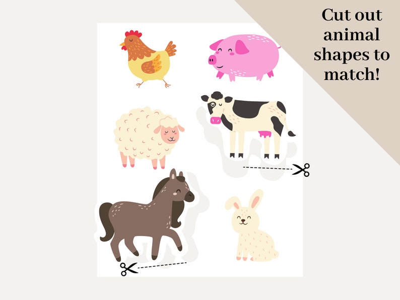 Farm Animal Matching Activity, Toddler Activity, Preschool Activity ...