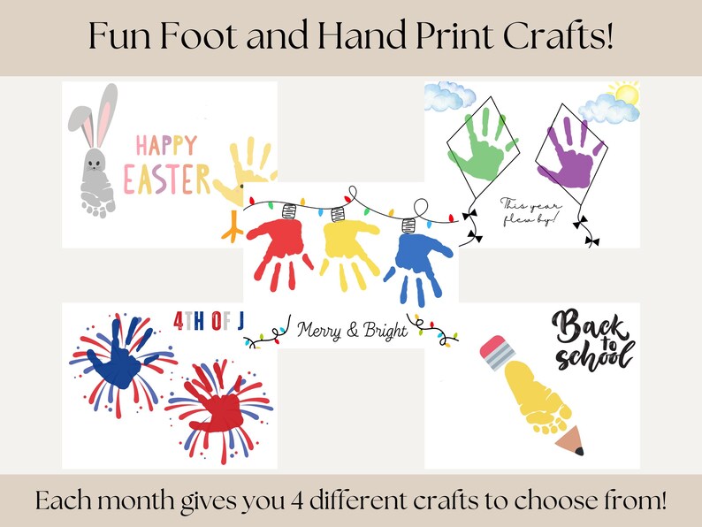 2025 Craft Calendar, 2025 Handprint Craft Calendar, Printable Handprint ...