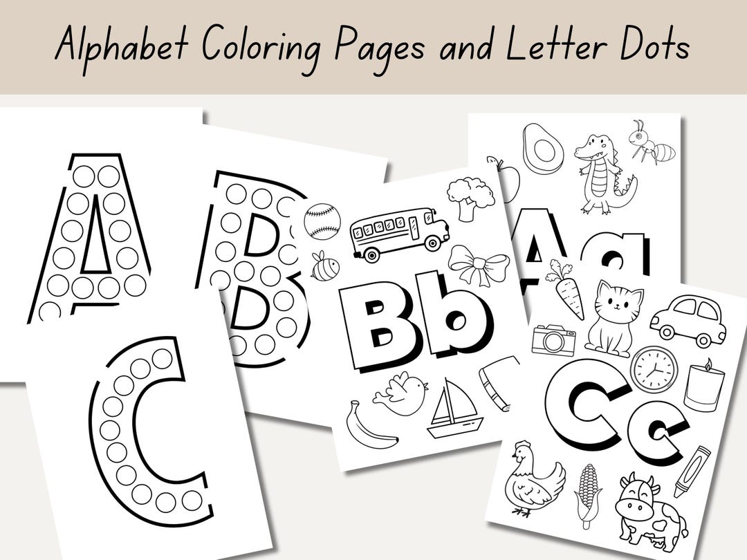 Alphabet Coloring Pages, Alphabet Do-a-dot Activity, Alphabet Dot ...