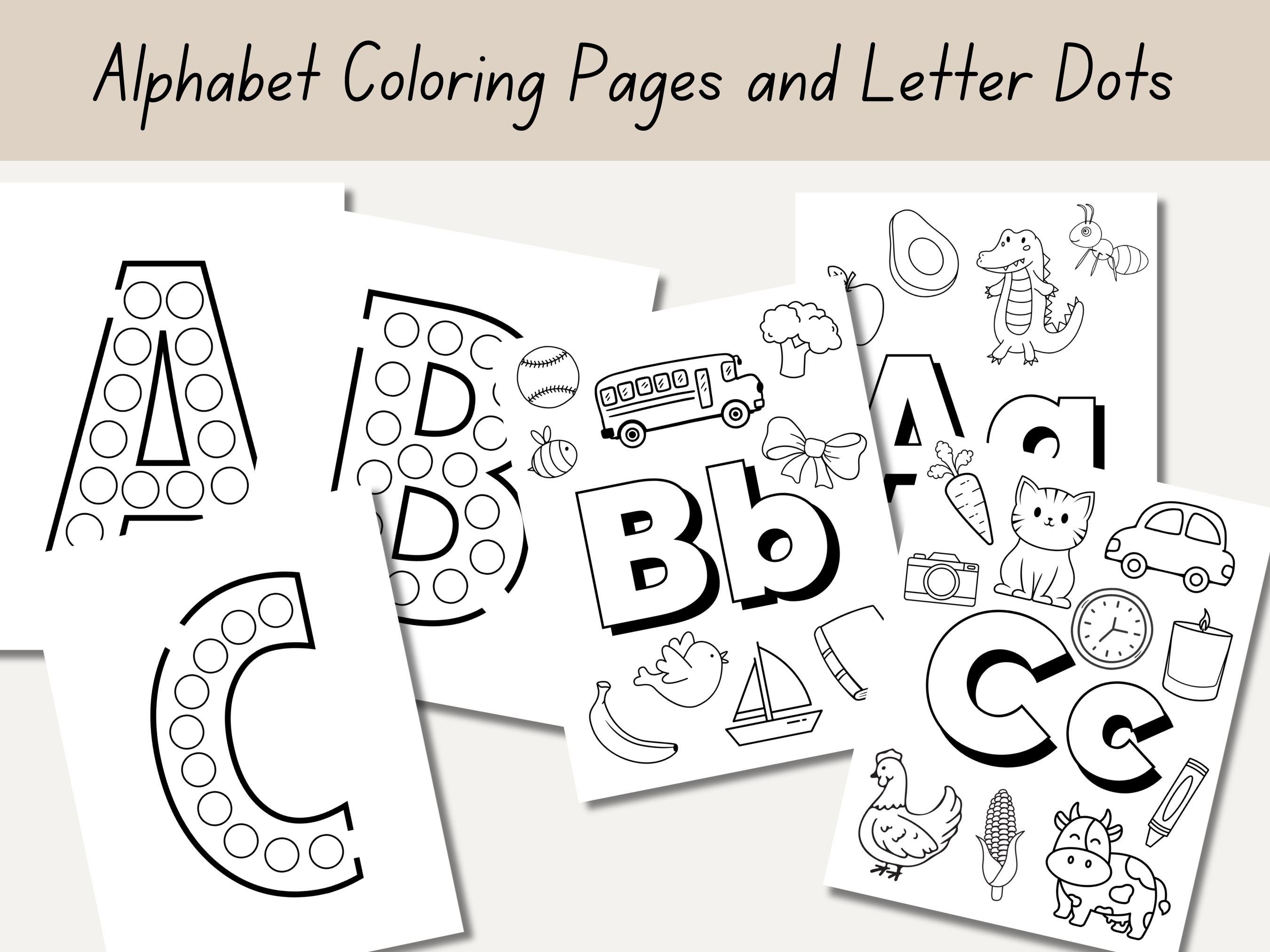 Alphabet Coloring Pages, Alphabet Do-a-dot Activity, Alphabet Dot ...