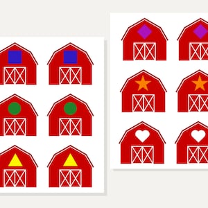 Farm Themed Memory Game, Animal Matching, Shape Matching, Color ...