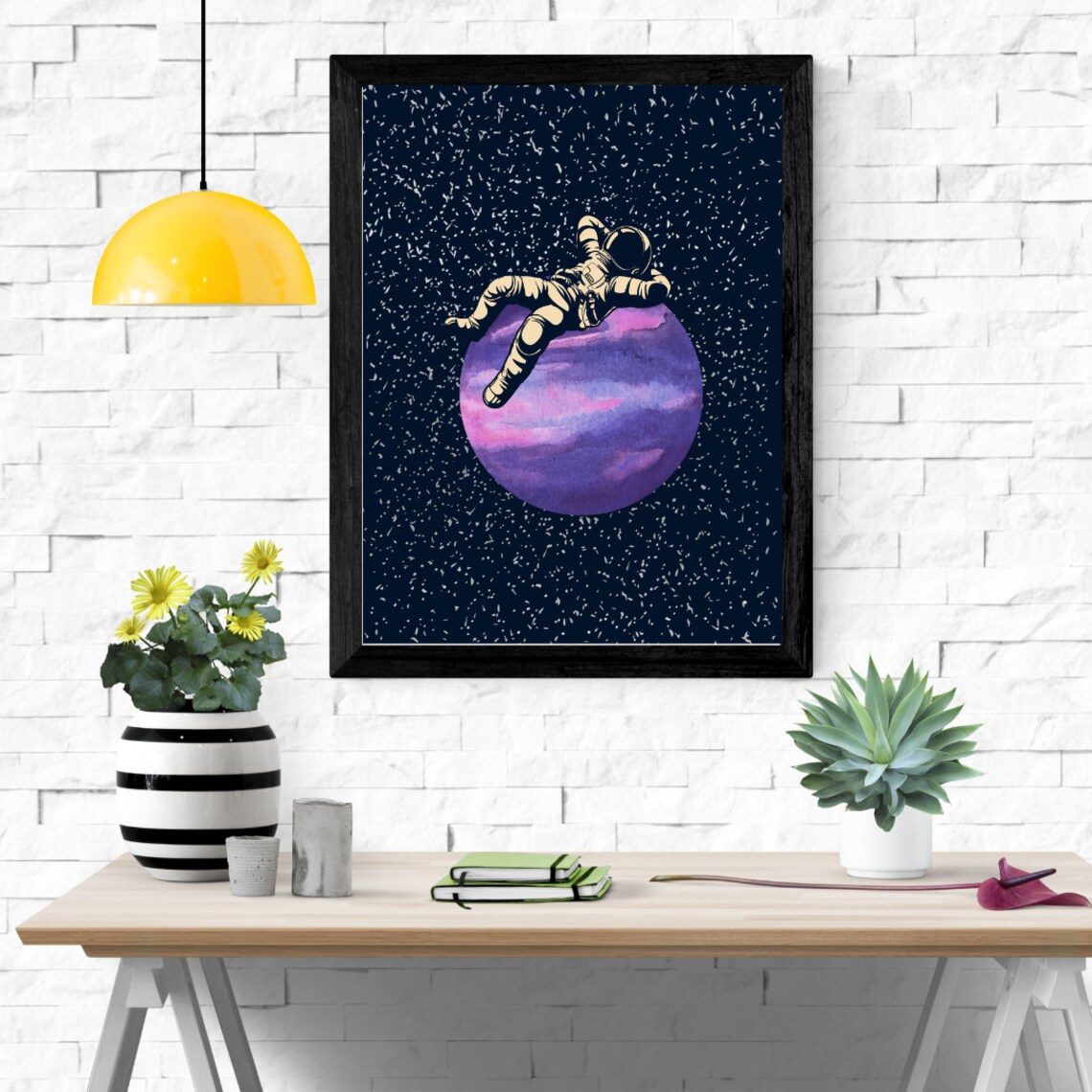 Astronaut Chilling in Space, Digital Art Print - Etsy