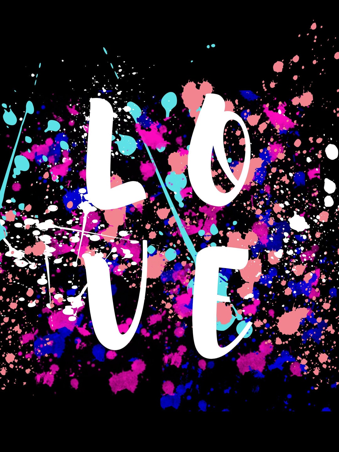 LOVE Splatter Paint Art, Digital Art Print - Etsy