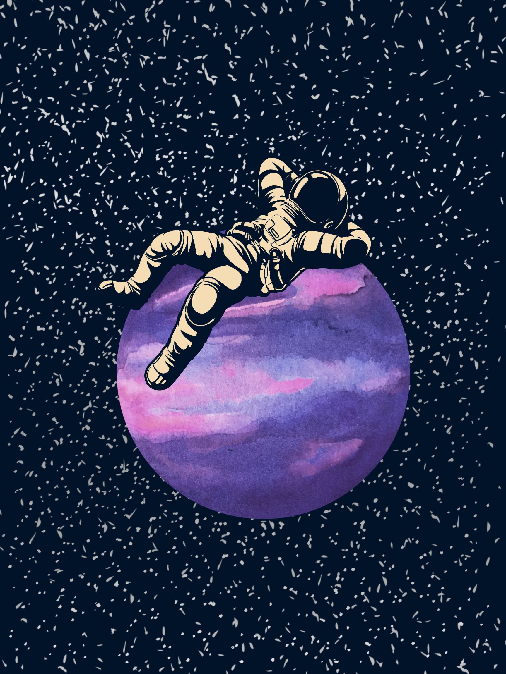 Astronaut Chilling in Space, Digital Art Print - Etsy
