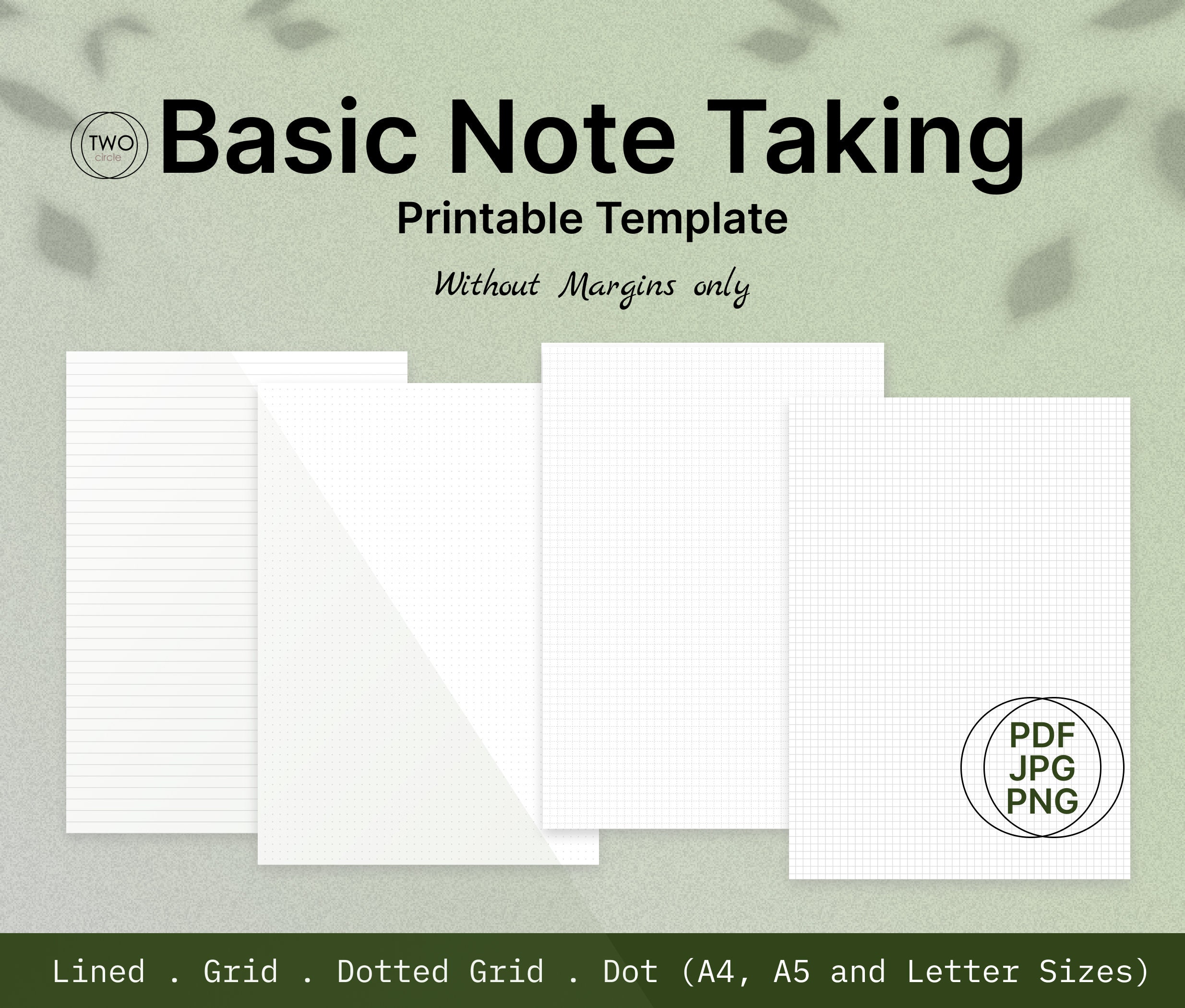 Note Taking Template Printable Paper Daily Essential Basic - Etsy