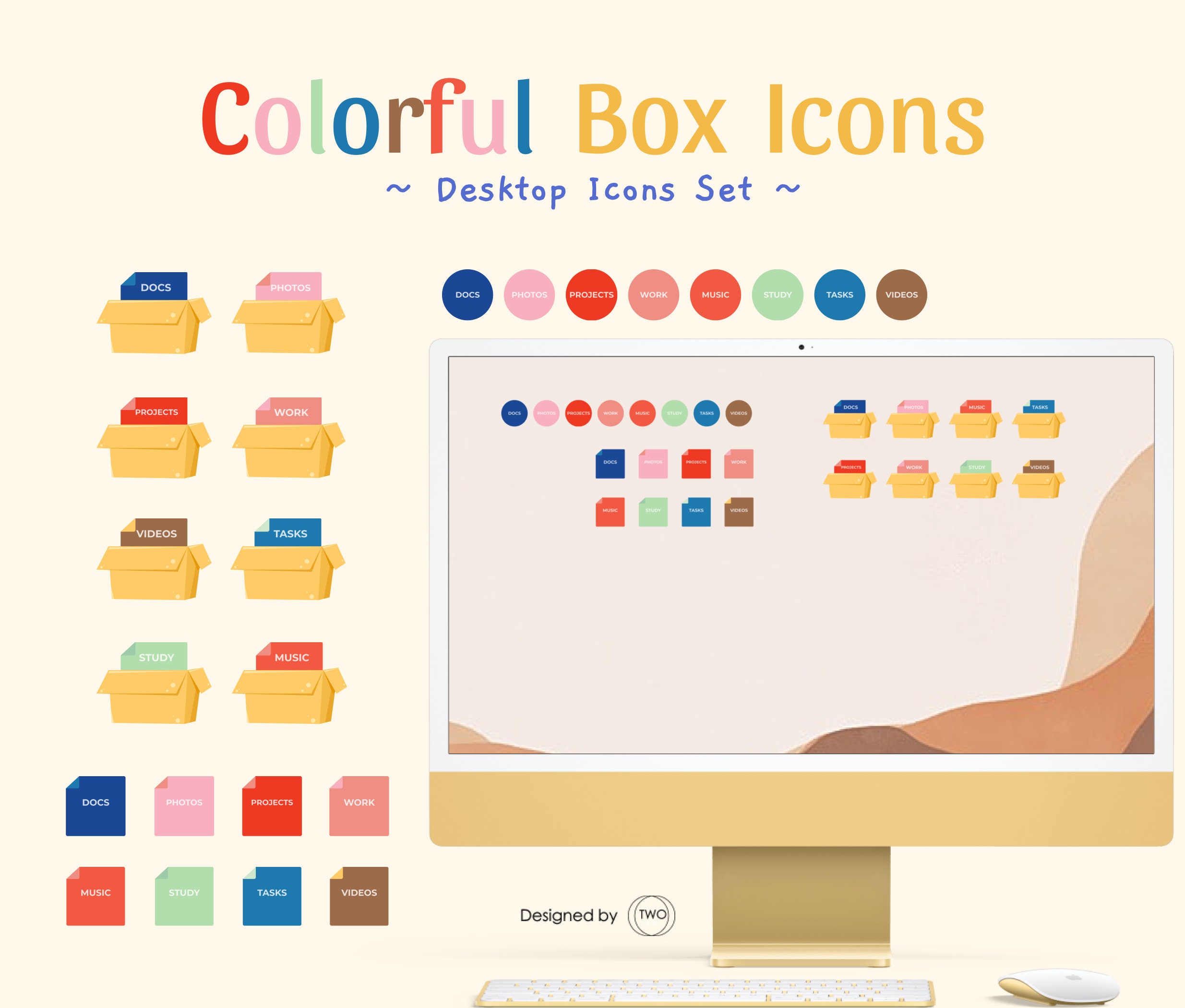 Folders in A BOX Box Icons for Desktop and Instagram Highlights Vibrant ...