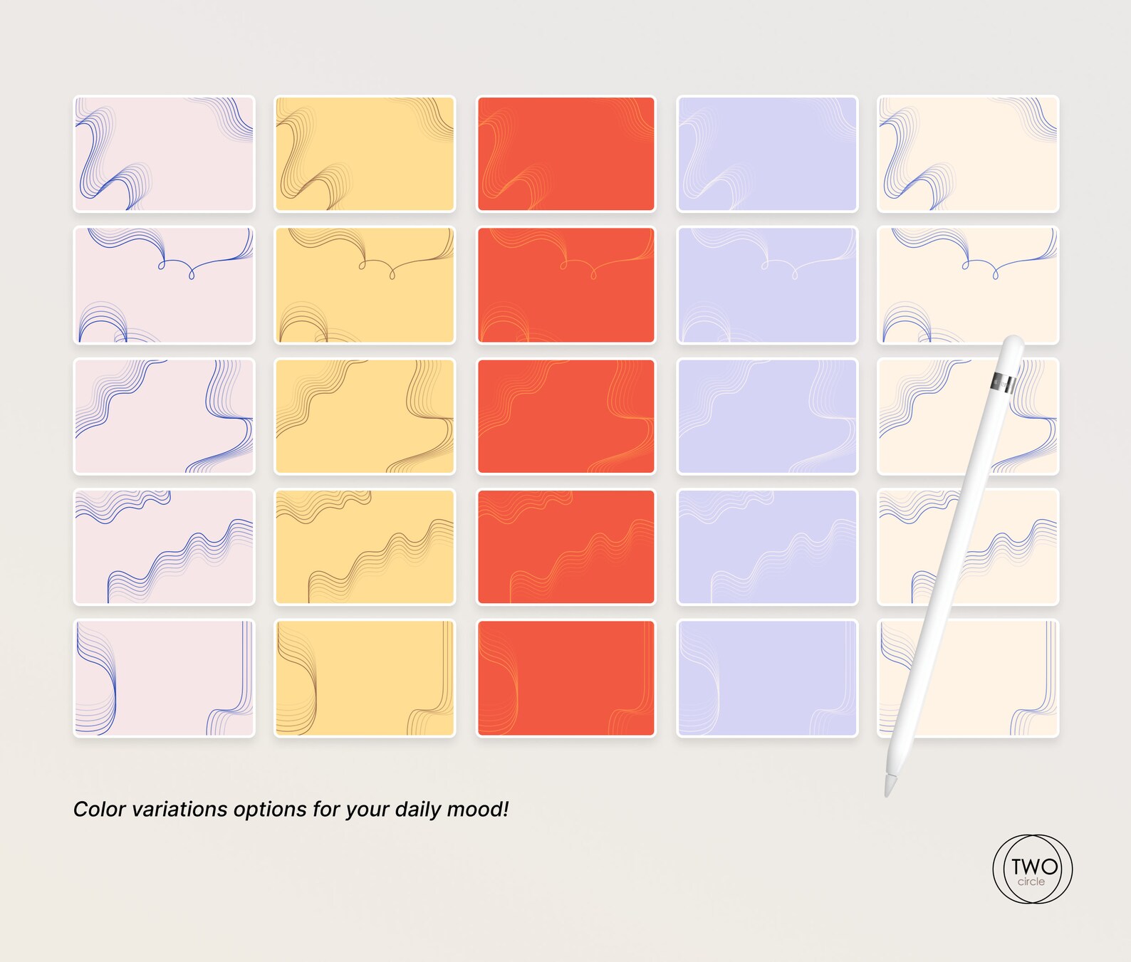 Lines Desktop Computer Wallpaper Design With 5 Color Variations in One ...